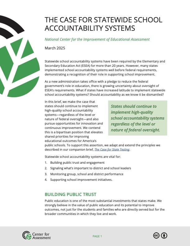 The Case for Statewide School Accountability Systems - EALA